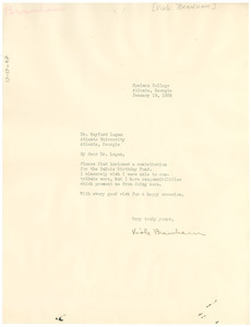 Letter from Viola Branham to Rayford W. Logan - Digital Commonwealth