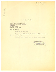 Letter from Hampton Institute to W. E. B. Du Bois - Digital Commonwealth