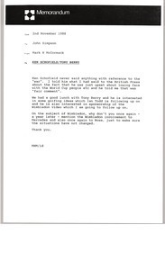 Memorandum from Mark H. McCormack to John Simpson - Digital Commonwealth
