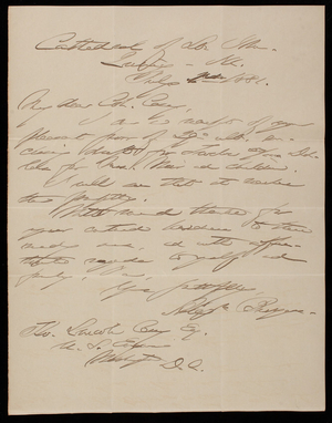 Bishop Alexander Burgess to Thomas Lincoln Casey, July 2, 1881 ...