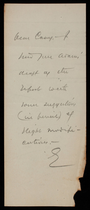 [George H. Elliot]. to Thomas Lincoln Casey, undated [1882] (1 ...