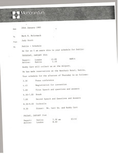 Memorandum from Judy Stott to Mark H. McCormack - Digital Commonwealth