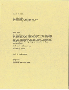 Letter from Mark H. McCormack to Jim Kelly - Digital Commonwealth