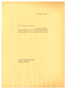 Memo from W. E. B. Du Bois to Rufus E. Clement - Digital Commonwealth