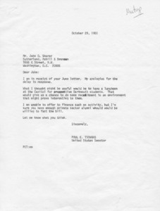 Letter from Paul E. Tsongas to Mr. John D. Sharer - Digital Commonwealth
