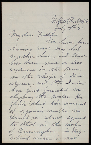 Thomas Lincoln Casey, Jr. to Thomas Lincoln Casey, July 17, 1881 ...