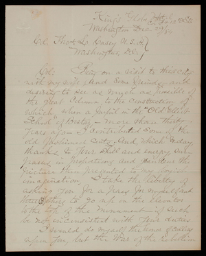 John Mahan to Thomas Lincoln Casey, December 29, 1884 - Digital ...