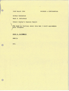 Memorandum from Mark H. McCormack to Arthur Rosenblum - Digital ...