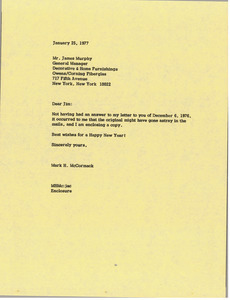 Letter from Mark H. McCormack to James Murphy - Digital Commonwealth