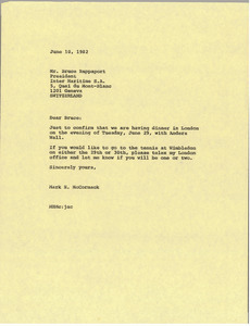 Letter from Mark H. McCormack to Bruce Rappaport - Digital Commonwealth