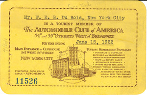 Membership card for the Automobile Club of America - Digital Commonwealth
