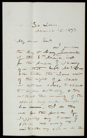 General [James H.] Simpson to Thomas Lincoln Casey, March 15, 1873 ...