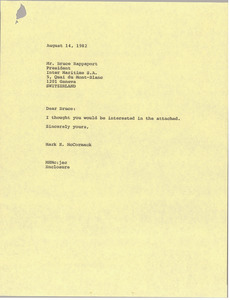 Letter from Mark H. McCormack to Bruce Rappaport - Digital Commonwealth