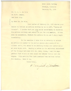 Letter from Barefield Gordon to W. E. B. Du Bois - Digital Commonwealth