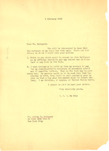 Letter from W. E. B. Du Bois to Arthur B. Spingarn - Digital Commonwealth
