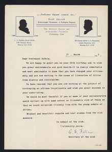 Letter from Robert Burns and Alexander Pushkin Friendship Club to W. E ...