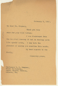 Letter from W. E. B. Du Bois to W. H. Crogman - Digital Commonwealth