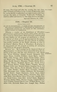1798 Chap. 0058 An Act To Incorporate A Number Of The Inhabitants In ...