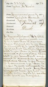 Tewksbury Almshouse Intake Record: Kreis, John A. - Digital Commonwealth