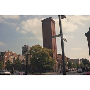View of the corner of Tremont and West Brookline Streets and the tower ...