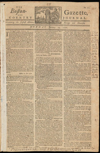 The Boston-Gazette, and Country Journal, 29 January 1770 - Digital ...