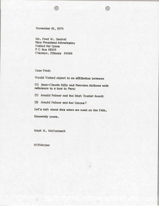 Letter from Mark H. McCormack to Fred W. Heckel - Digital Commonwealth