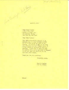 Letter from Hugh H. Smythe to Alfred A. Knopf, Inc. - Digital Commonwealth
