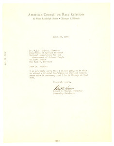 Letter from Robert C. Weaver to W. E. B. Du Bois - Digital Commonwealth