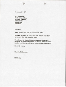 Letter from Mark H. McCormack to Bob Ferrier - Digital Commonwealth