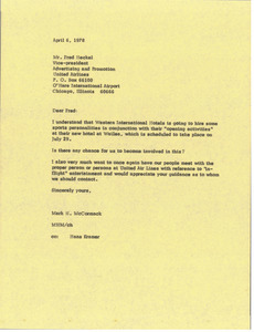 Letter from Mark H. McCormack to Fred Heckel - Digital Commonwealth