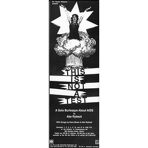 This is not a test : A solo burlesque about AIDS by Abe Rybeck ...
