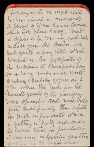 Thomas Lincoln Casey Notebook, May 1889-July 1889, 73, holiday at the ...