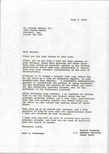 Letter from Mark H. McCormack to George Athans Jr. - Digital Commonwealth