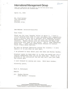 Letter from Mark H. McCormack to Fred Heckel - Digital Commonwealth