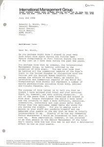 Letter from Mark H. McCormack to Robert E. Wirth - Digital Commonwealth