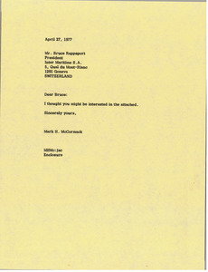 Letter from Mark H. McCormack to Bruce Rappaport - Digital Commonwealth