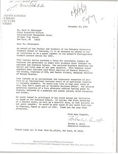 Letter from Forbes W. Burtt to Mark H. McCormack - Digital Commonwealth