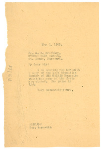 Letter from W. E. B. Du Bois to G. D. Brantley - Digital Commonwealth