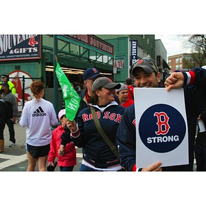 Red Sox fans with Boston Strong signs - Digital Commonwealth