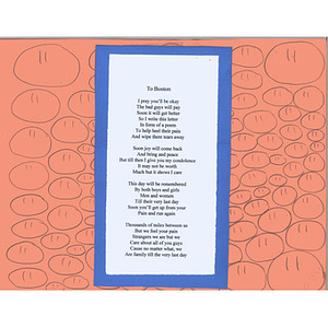Poem sent to the city of Boston from a student in California - Digital ...