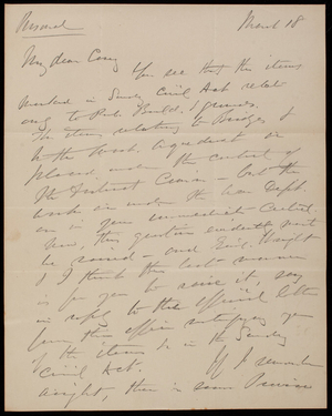General Parke to Thomas Lincoln Casey, March 18, [1879] - Digital ...