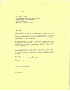 Letter from Mark H. McCormack to James Fannon - Digital Commonwealth