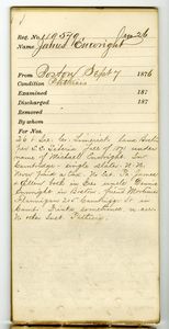 Tewksbury Almshouse Intake Record: Enwright, James - Digital Commonwealth