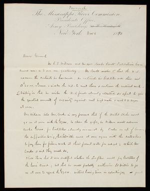[Cyrus] B. Comstock to Thomas Lincoln Casey, November 6, 1890 - Digital ...
