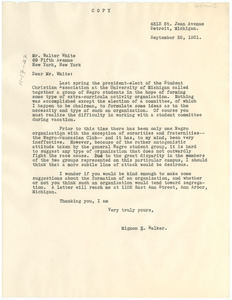 Letter from Mignon E. Walker to Walter White - Digital Commonwealth