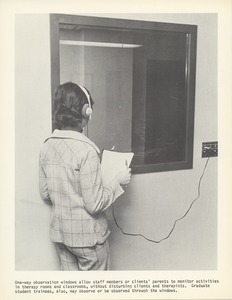 One-way window observation at the Speech and Hearing Institute ...