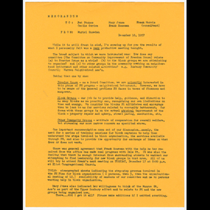 Memorandum from Muriel Snowden to Pat Stokes, Cecile Gordon, Mary Jones ...