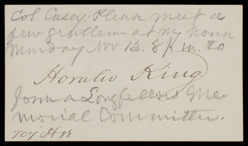 Horatio King to Thomas Lincoln Casey, November 13, 1882 - Digital ...