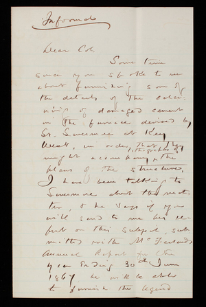 General [James] H. Simpson to Thomas Lincoln Casey, March 31, 1869 ...
