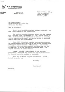Letter from Wade Massad to Mark H. McCormack - Digital Commonwealth